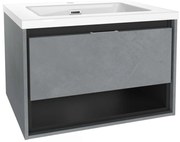 kielle Meara - Skříňka s umyvadlem 60 cm, beton/matná černá 50026S605
