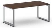 Kancelářský stůl PRIMO INSPIRE, 180x90 cm, šedostříbrná podnož, ořech