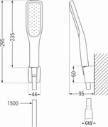 Mexen příslušenství - 1-bodový ruční sprchový set R-49, černá/zlatá,785495052-75