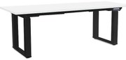 Výškově nastavitelný stůl OfficeTech Strong 200 x 80 cm, černá podnož, bílá