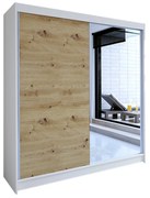 Šatní skříň TALIN I šířka 180 cm - bílá/dub artisan