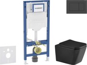 Geberit Duofix - Set předstěnové instalace, klozetu Arkas I a sedátka softclose, tlačítko Sigma20, matná černá/černá SANI11CA5509