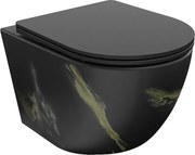 Mexen Lena WC mísa Rimless s pomalu sklápějícím sedátkem slim, duroplast, černý kámen - 30224098