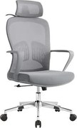 Kancelářská židle Baby Mix ergonomická s opěrkou hlavy a bederní oporou šedá
