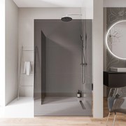 Sprchová zástěna Walk-In EX102 - 10mm šedé sklo - Nano ochrana - 2 stěny - profil chrom - různé šířky