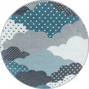 Ayyildiz, Dětský kusový koberec Bambi 820 blue kruh, 120x120 (průměr) kruh, modrá, dětský pokoj