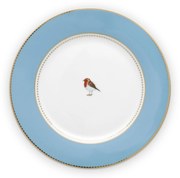 Pip Studio Love Birds talíř Ø 21cm, modrý (snídaňový talíř)