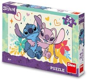 Dino Puzzle Stitch a Angel 26x18 cm 24 dílků