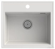 Gamma Modern 5055, 1-komorový granitový dřez 560x500x210 mm, bílá, GMA-ZM-55-WH