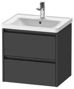 Duravit Ketho.2 - Umyvadlová skříňka 55x58x46 cm, 2 zásuvky, grafit mat K25281049490000