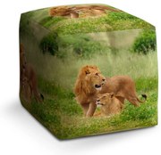 Sablio Taburet Cube Lev a lvice - 40x40x40 cm