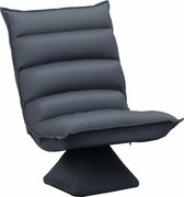 HOMCOM Podlahová pohovka s nastavitelným opěradlem, otáčecí meditační křeslo, křeslo do obývacího pokoje, kanceláře, mikrovlákno, tmavě šedé, 62 x 70