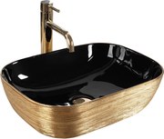 Rea, Umyvadlo na desku Rea Belinda BLACK GOLD BRUSH, REA-U8780