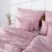 Damaškové saténové povlečení Pruh 10 mm - Light pink Velikost: 140 x 200 + 70 x 90