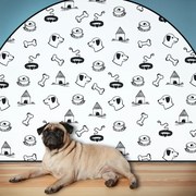 PIPPER. Ochranná textilní nálepka na zeď - Oblouk - Obojky Velikost: 120x96cm, Jméno: Bez jména
