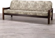 Bielastické potahy MARMO béžové trojkřeslo s dřevěnými rukojeťmi (š. 150 - 200 cm)