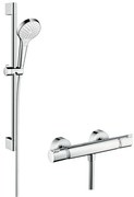Hansgrohe Croma Select S, sprchová sada Vario s termostatem Ecostat Comfort a sprchovou tyčí 65 cm, bílá/chromová, HAN-27013400