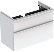 Geberit Smyle Square - Umyvadlová skříňka, 88x47x62 cm, 2 zásuvky, lesklá bílá/matná bílá 500.354.00.1