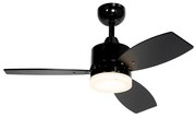 Venkovní stropní ventilátor černý 91,3 cm vč. stmívatelné LED s dálkovým ovládáním IP44 - Toledo