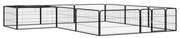 12panelová ohrádka pro psy černá 100 x 50 cm práškovaná ocel
