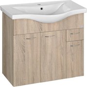 Aqualine Aqualine, KERAMIA FRESH umyvadlová skříňka 74,5x74x34,7cm, dub platin, 50083