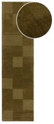 Khaki ručně tkaný vlněný běhoun 60x230 cm Checkerboard – Flair Rugs