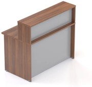 NABYTEK-DESIGNOVY.CZ - NLKA13 19 - Recepční pult s nástavbou Komfort, 136x70x111 cm, ořech/šedá
