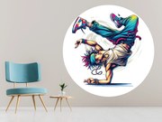 Breakdancer textilní přelepitelná samolepka na zeď arch 45 x 45 cm