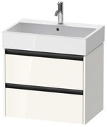 Duravit Ketho.2 - Umyvadlová skříňka 55x68x46 cm, 2 zásuvky, lesklá bílá K25276022220000