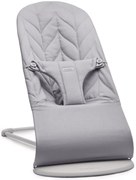 Dětské lehátko babybjörn bliss light grey petal woven, světle šedá konstrukce