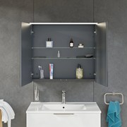 Zrcadlová skříňka SOLO s LED osvětlením - 80 cm - 2 dvířka - možnost volby barvy