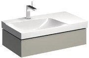 Geberit Xeno 2 - Skříňka pod umyvadlo 90 cm s odkládací plochou, zásuvka s LED svítidlem, šedobéžová 500.513.00.1