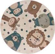 140x140 (průměr) kruh Dětský koberec Adventures 105968 Cream Brown Blue kru