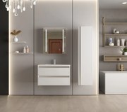 Erga Hana, zrcadlová galerka s LED osvětlením 60x70cm s integrovanou zásuvkou, bílá, ERG-V05-HANA-6070-WH