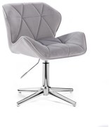 LuxuryForm DESIGN Otočná židle MILANO VELUR na stříbrném kříži - světle šedá