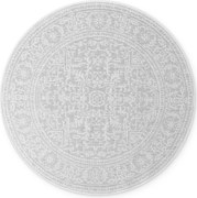 NORTHRUGS, Kusový koberec Duet Kona 106249 White/Gray kruh - na ven i na doma, 160x160 (průměr) kruh, šedá, chodba / předsíň