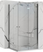 Rea Fold N2 sprchový kout se skládacími dveřmi 100(dveře) x 100(dveře), čiré sklo, chromový profil, KAB-00015