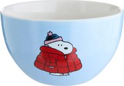 PEANUTS Miska Snoopy v kabátku 600 ml - sv. modrá