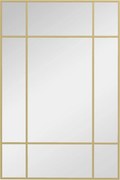 HOMCOM Obdélníkové Nástěnné Zrcadlo 90x60 cm se Zlatým Kovovým Rámem - Dekorativní Zrcadlo do Obývacího Pokoje, Ložnice a Předsíně | Aosom