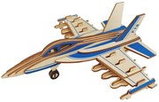 Woodcraft Dřevěné 3D puzzle Bojové letadlo F18