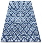 Koberec COLOR 19246/699 SISAL Květiny Modrý