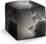 Sablio Taburet Cube Řvoucí lev - 50x50x50 cm