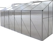 Zahradní skleník ke stěně, polykarbonát, 122x374x199 cm, MABON TYP 4