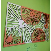 Vyřezávaný obraz na stěnu z dřevěné překližky orange 3D efekt KODJAK  l SENTOP PR0299 5 casti