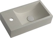 Sapho Sapho, CREST L betonové umyvadlo včetně výpusti, 40x22 cm, bílý pískovec, AR410