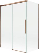 Mexen Rox, 2-křídlová posuvná vanová zástěna 120 + 70 x 150 cm, 8mm čiré sklo, růžové zlato profil, 8C9-120-070-60-00