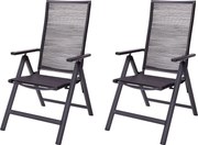 Livarno® Hliníkové polohovací křeslo Miami, antracitová, 2 kusy