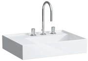 Laufen Kartell - Umyvadlo 60x46 cm, se 3 otvory pro baterii, SaphirKeramik, s LCC, bílá H8103354001581
