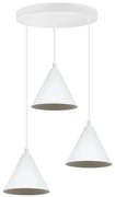 Závěsné svítidlo Soho, 3x bílé kovové stínítko, (fi 14cm),