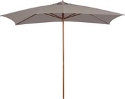 Zahradní slunečník Outsunny 295x200 cm s dřevěným sloupem, bambusovými žebry a kladkovým systémem, voděodolný, obdélníkový, ideální na terasu nebo zah